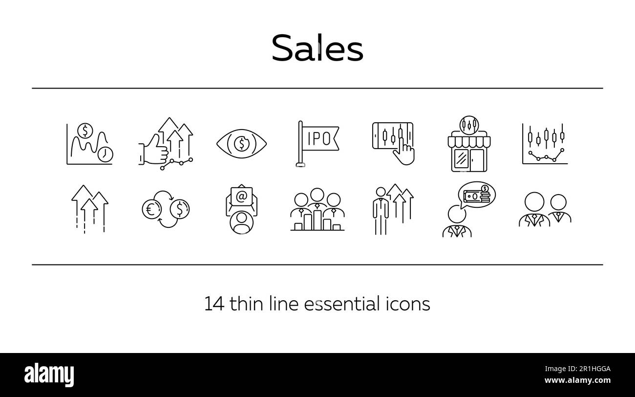 Sales line icon set Stock Vector Image & Art - Alamy
