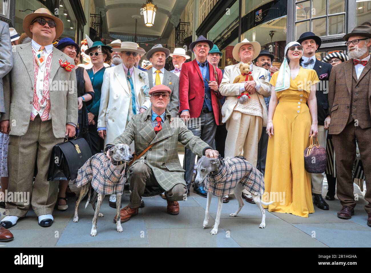 London, UK. 14th May, 2023. The annual Grand Flaneur Walk sees chaps ...