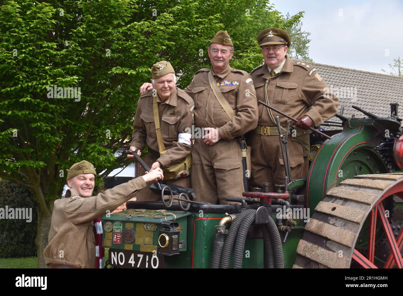 Members of the Dad's Army Museum on Steam Engine at Bressingham Steam ...