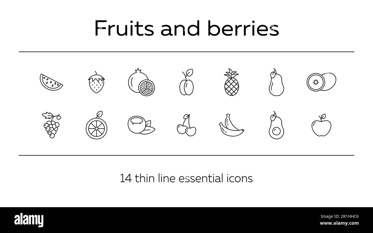 Fruits and berries icons Stock Vector Image & Art - Alamy