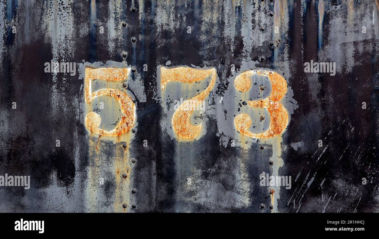 Grunge worn rusty metal background with chipped and faded painted ...