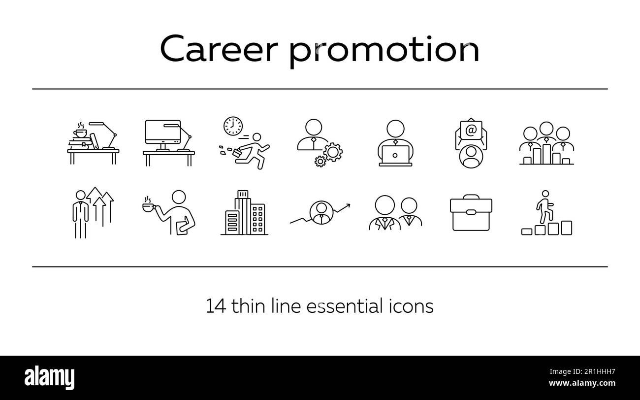 Career promotion line icon set Stock Vector Image & Art - Alamy