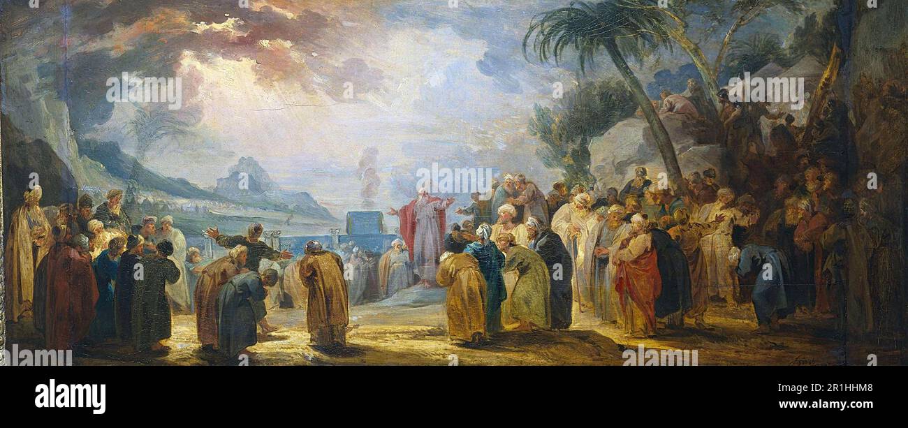 Story of the Prophet Moses, Moses Chooses the Seventy Elders, Painting ...