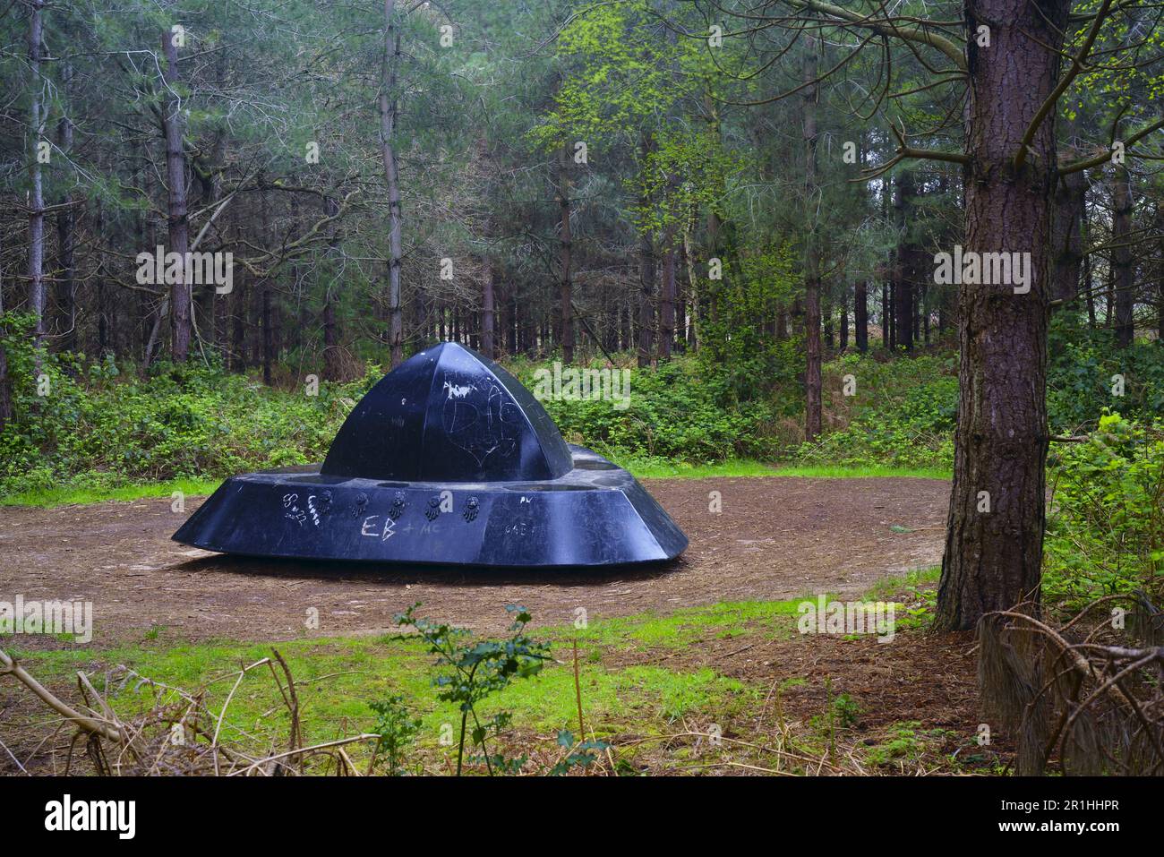 The replica ufo at the Rendlesham forest landing site Stock Photo - Alamy