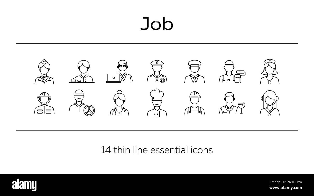 Job icons Black and White Stock Photos & Images - Alamy