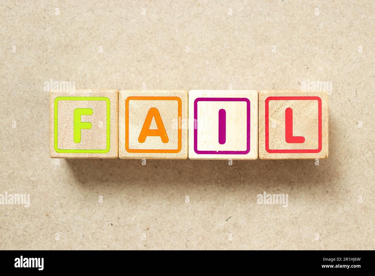 Wooden alphabet letter block in word fail on wood background Stock ...