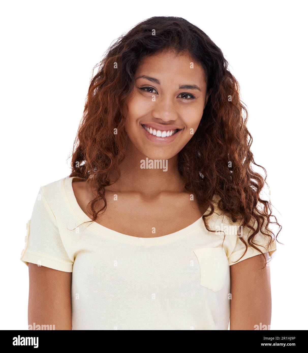 Natural beauty, face and a portrait of a woman in studio for smile ...