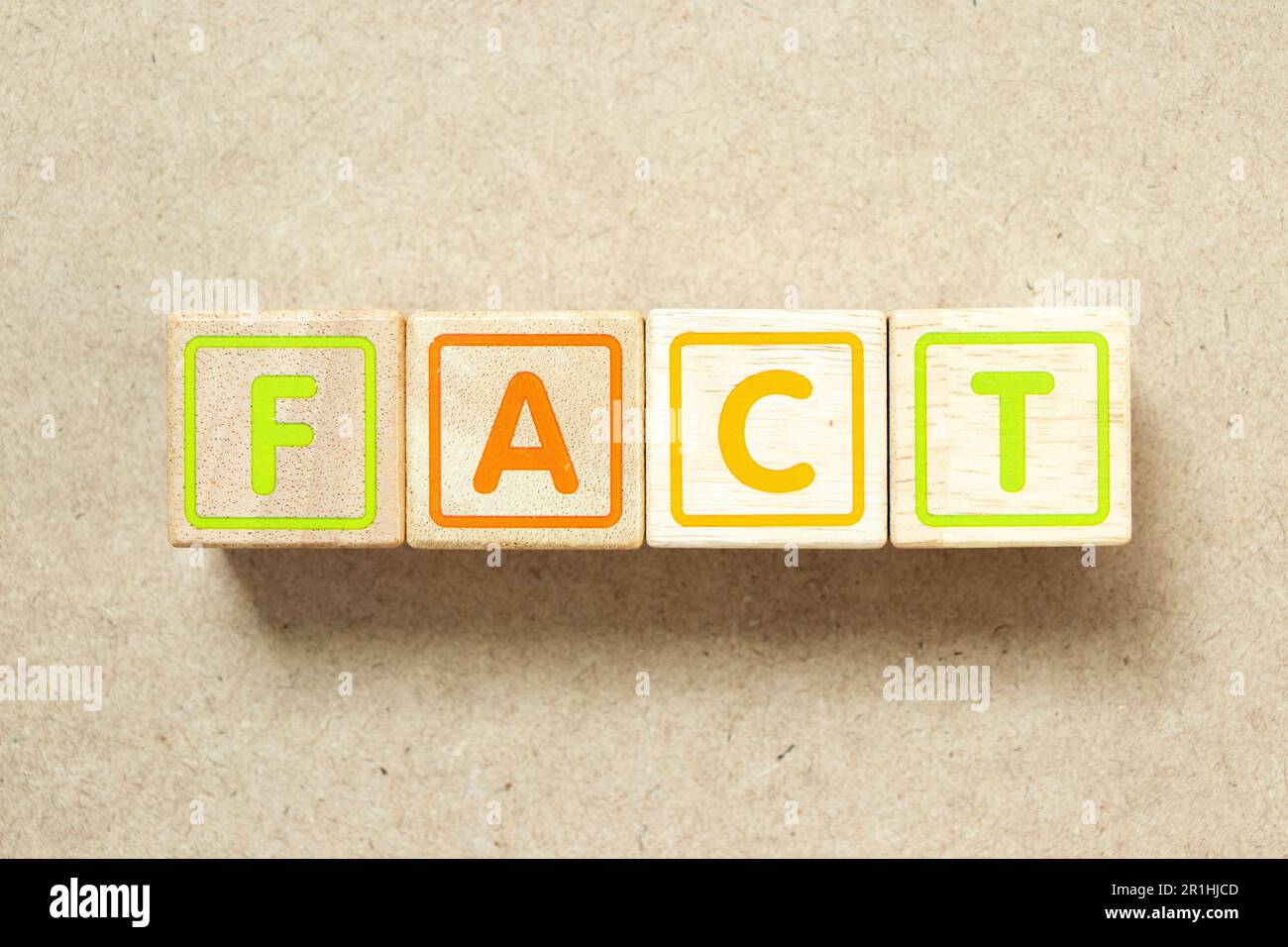 Wooden alphabet letter block in word fact on wood background Stock ...