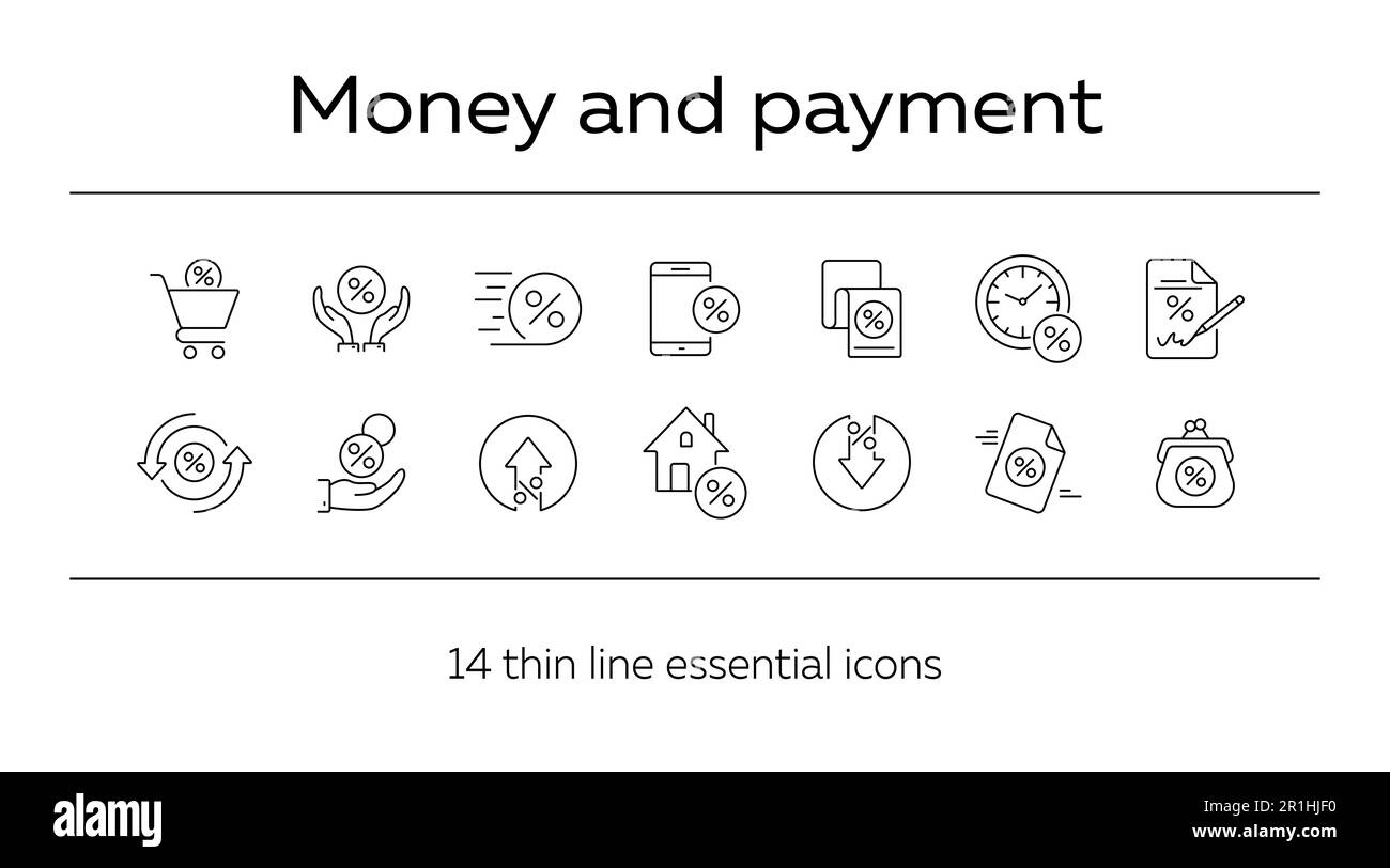 Money and payment icon set Stock Vector Image & Art - Alamy