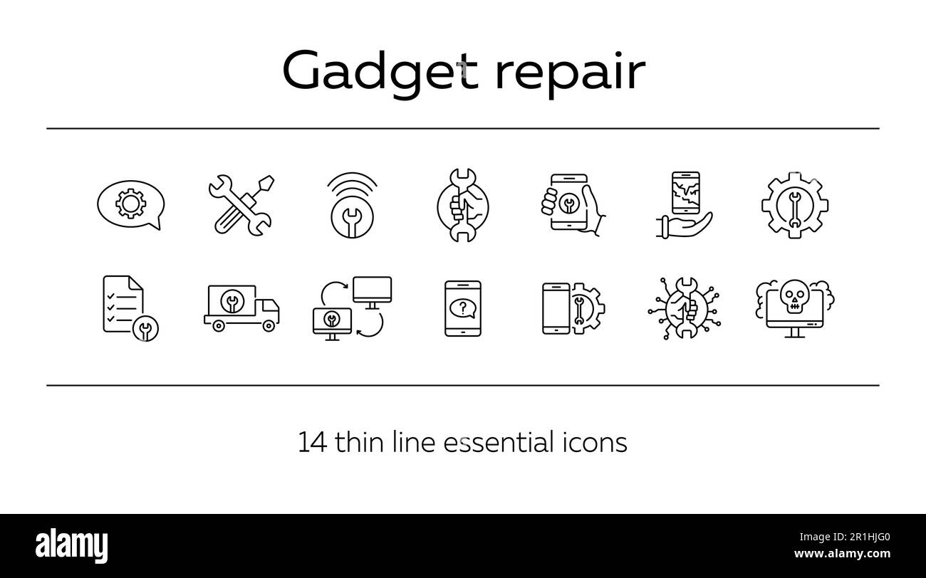 Mobile repair technician Black and White Stock Photos & Images - Alamy