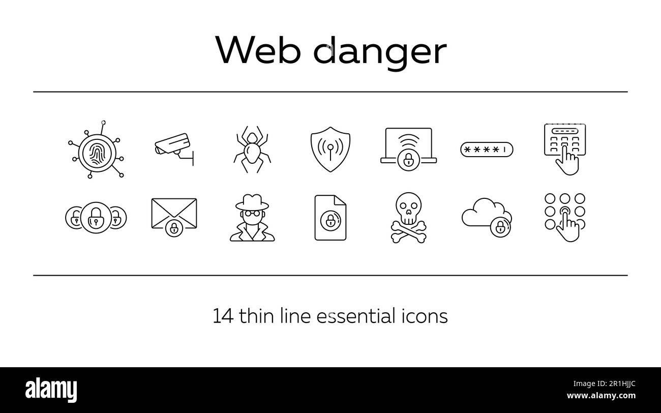 Web danger icons Stock Vector Image & Art - Alamy
