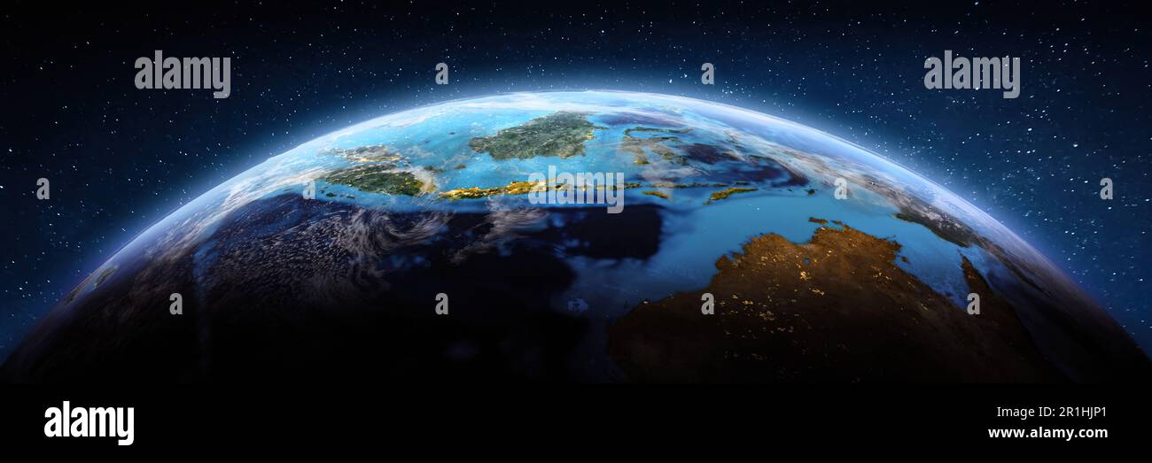 Indonesia - Java and Bali air view. Elements of this image furnished by ...