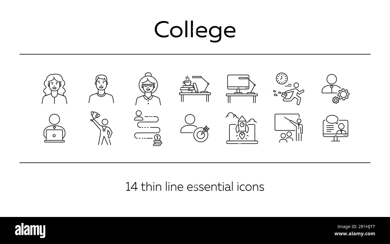 College line icon set Stock Vector Image & Art - Alamy