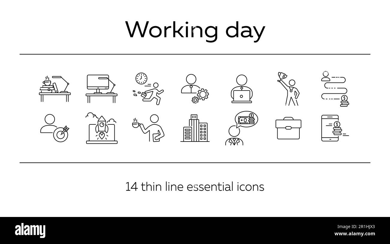 Weekday line icon set Stock Vector Images - Alamy