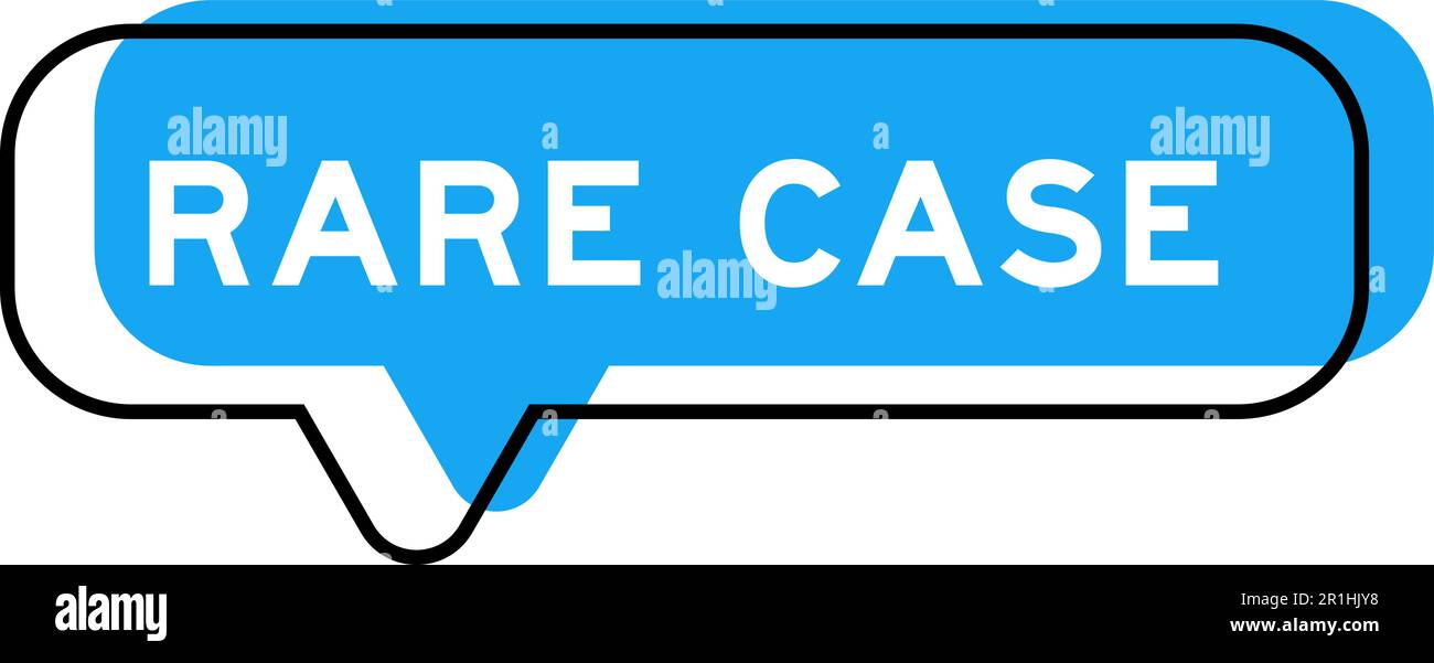 Speech banner and blue shade with word rare case on white background ...