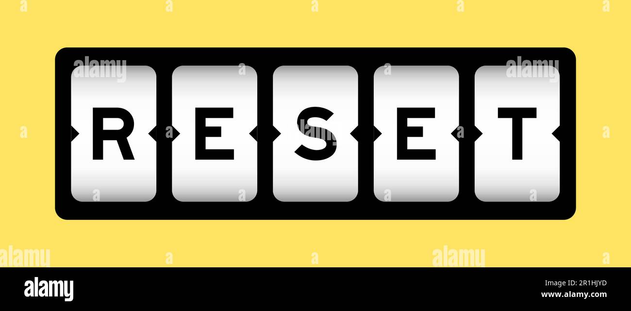Black color in word reset on slot banner with yellow color background ...