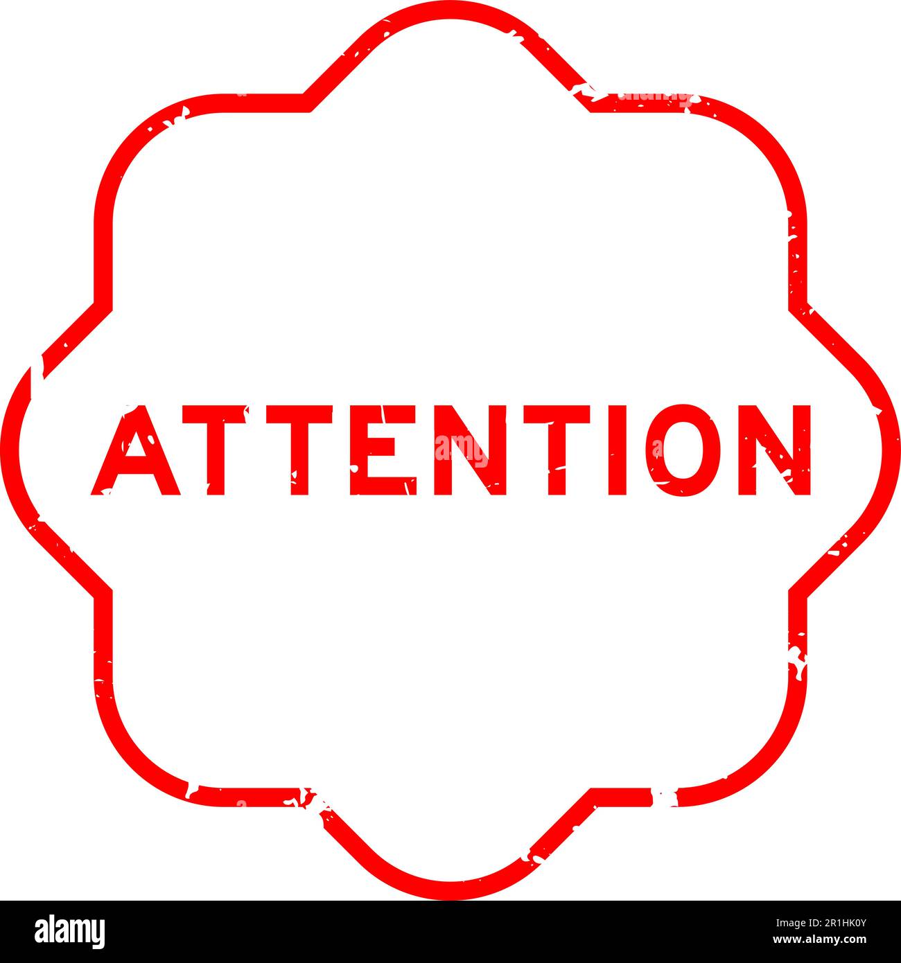 Grunge red attention word rubber seal stamp on wthie background Stock ...