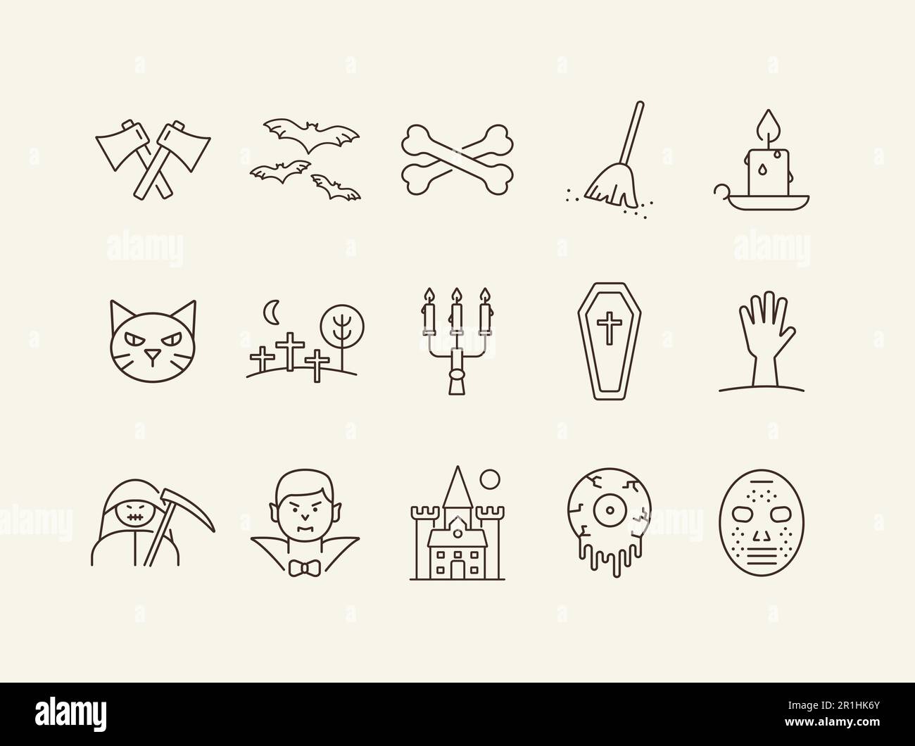 Halloween line icons Stock Vector Image & Art - Alamy