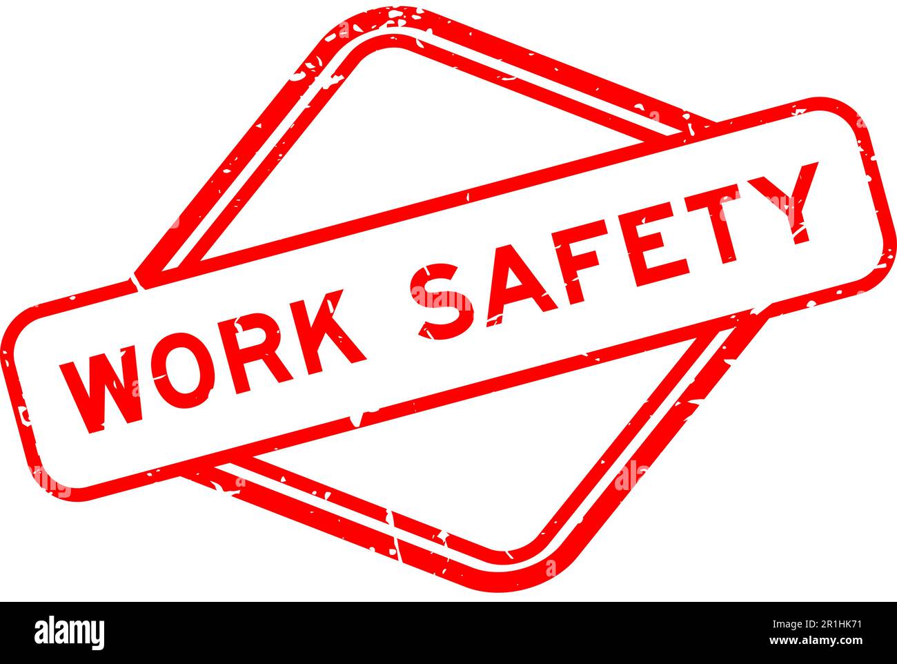 Grunge red work safety word rubber seal stamp on white background Stock ...
