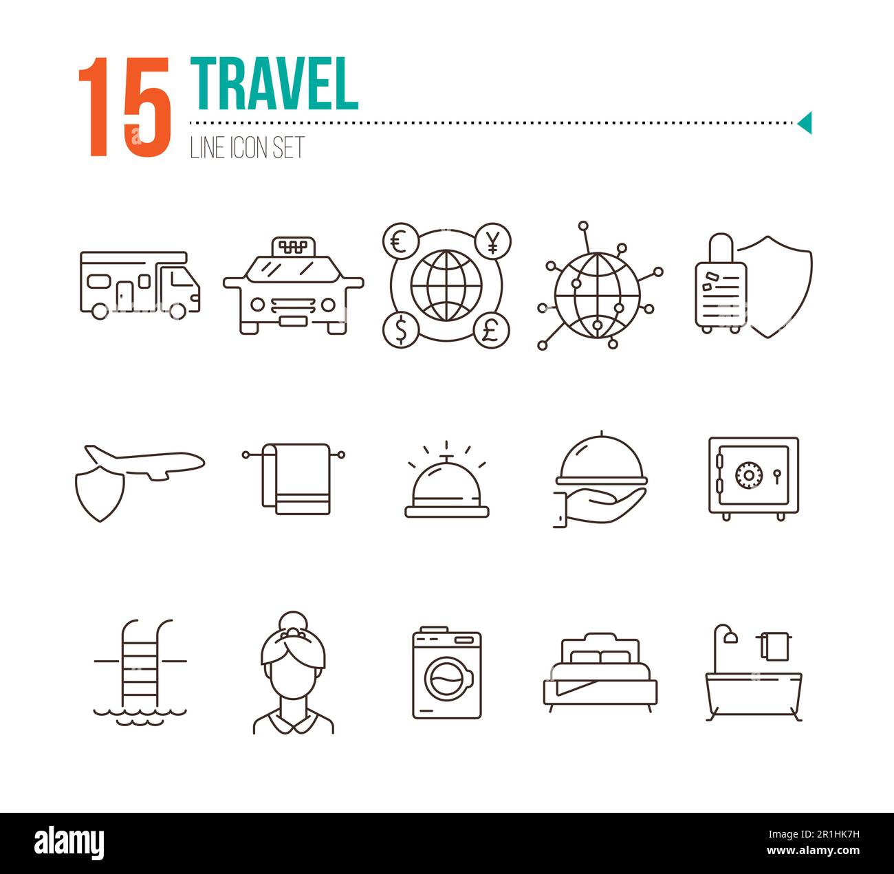 Travel line icon set Stock Vector Image & Art - Alamy