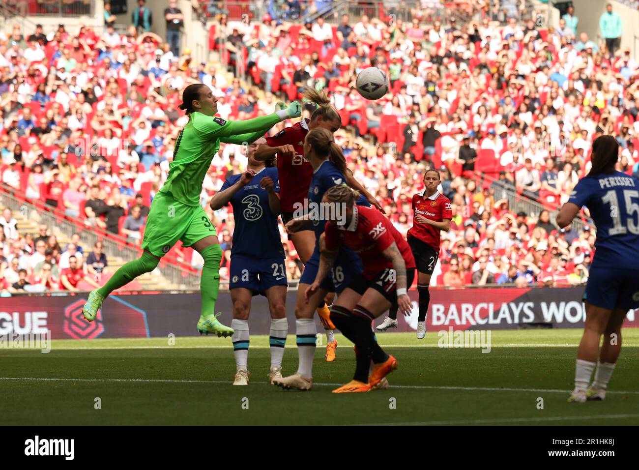 London, UK. 14th May, 2023. Chelsea Women Goalkeeper Ann-Katrin Berger ...