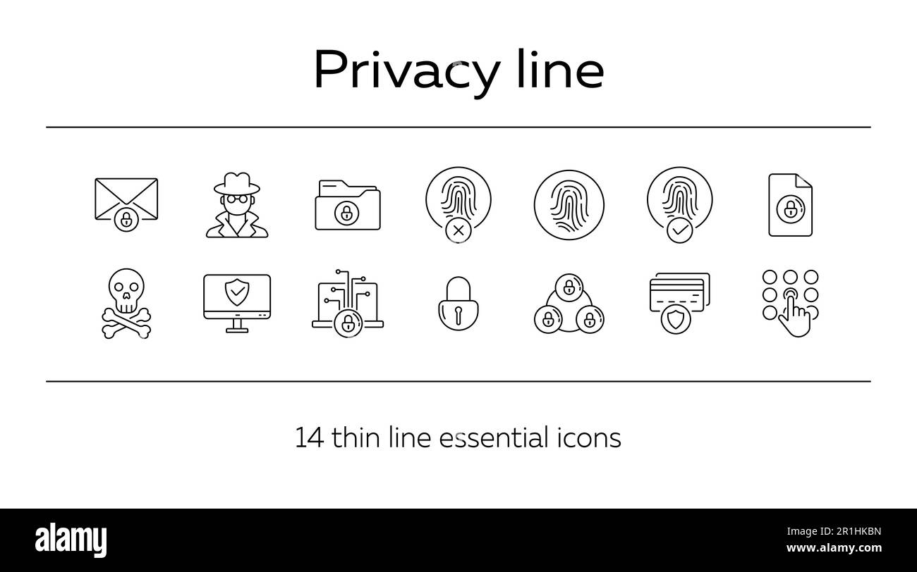 Privacy line icons Stock Vector Image & Art - Alamy
