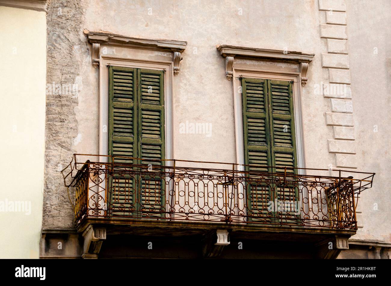 Simple Italian architecture in the lakeside city of Lecco on the ...