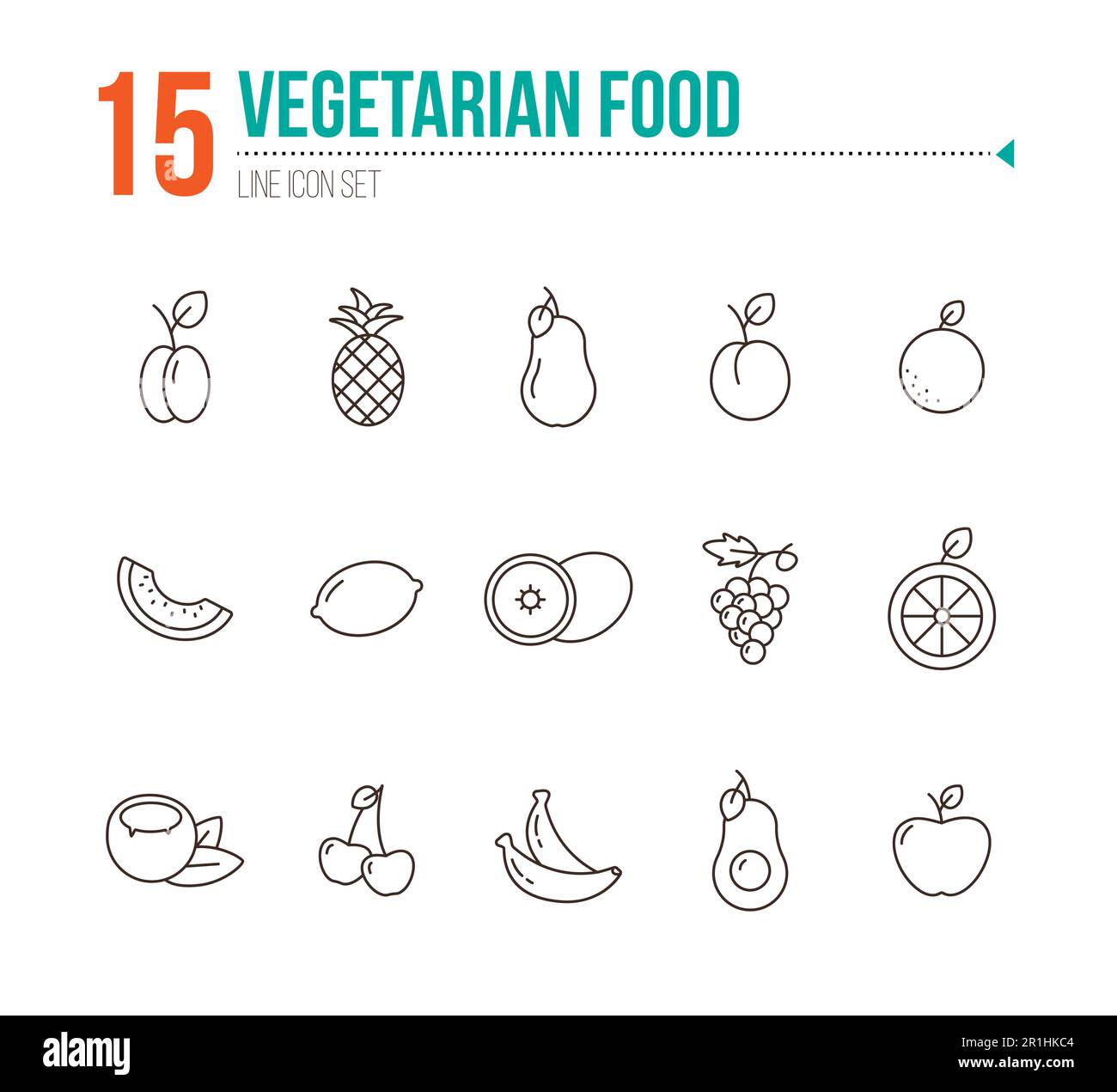 Vegetarian food icons Stock Vector Image & Art - Alamy