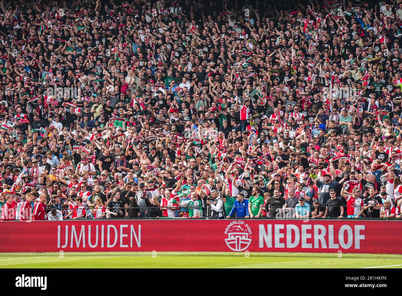 Rotterdam, Netherlands. 14th May, 2023. Rotterdam - Fans of Feyenoord ...