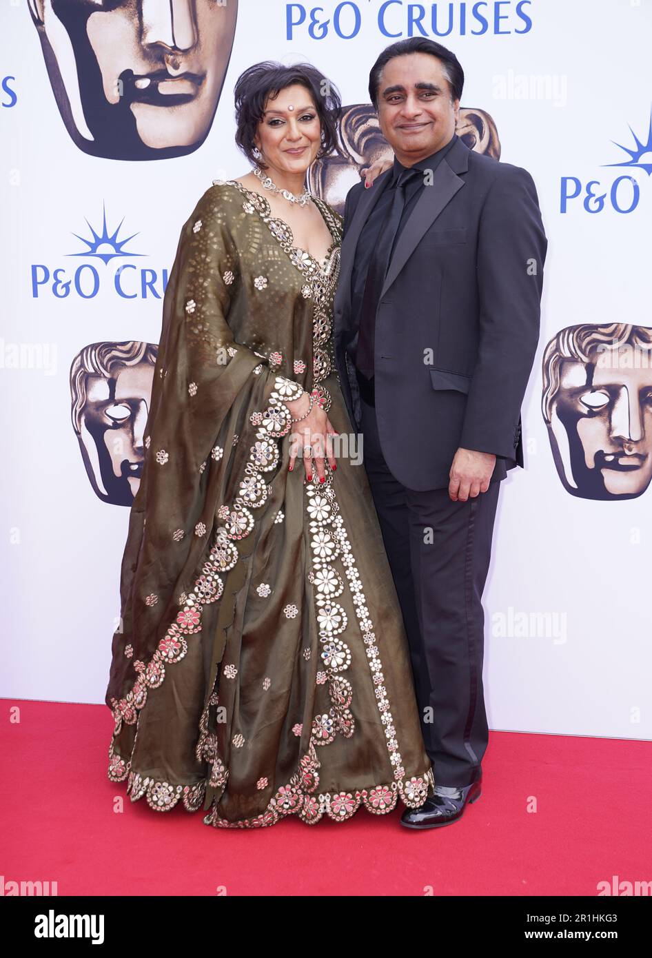 Meera Syal and Sanjeev Bhaskar attending the Bafta Television Awards ...