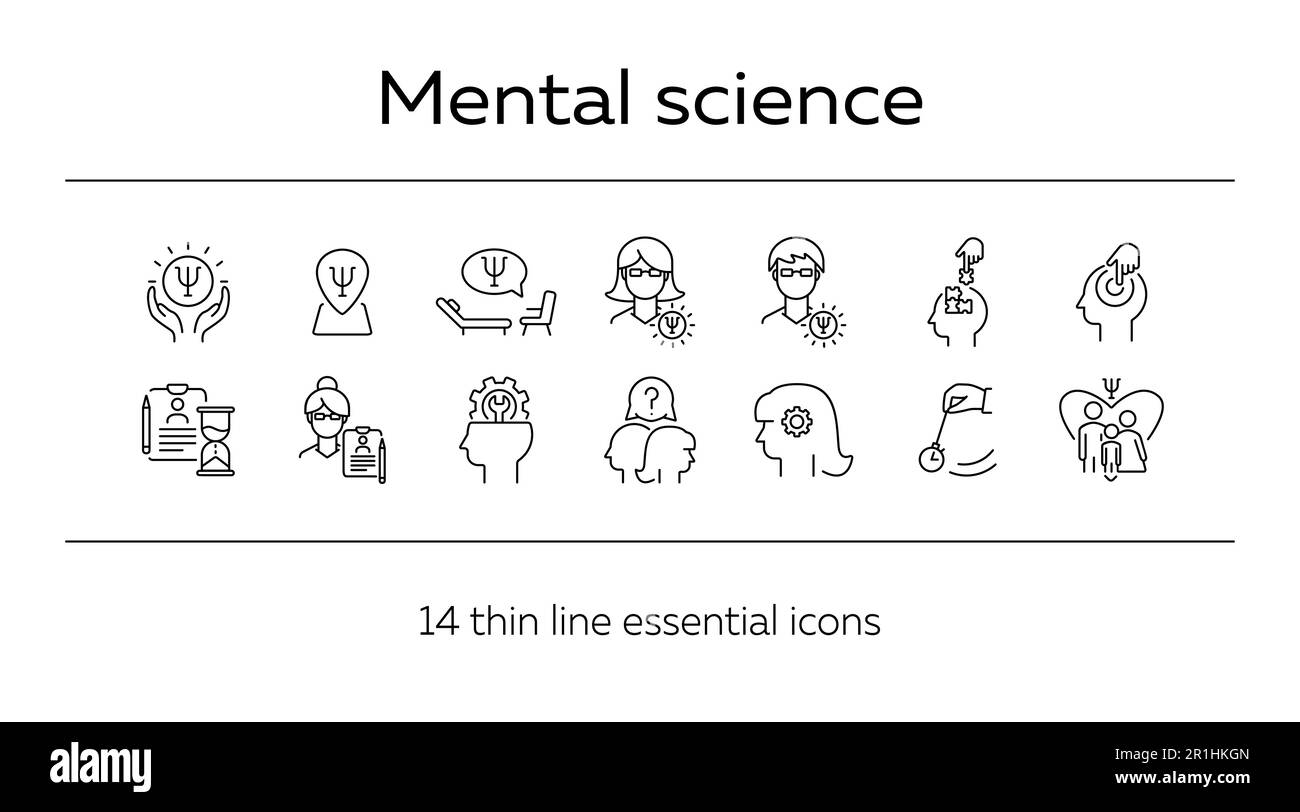 Mental science line icon set Stock Vector Image & Art - Alamy