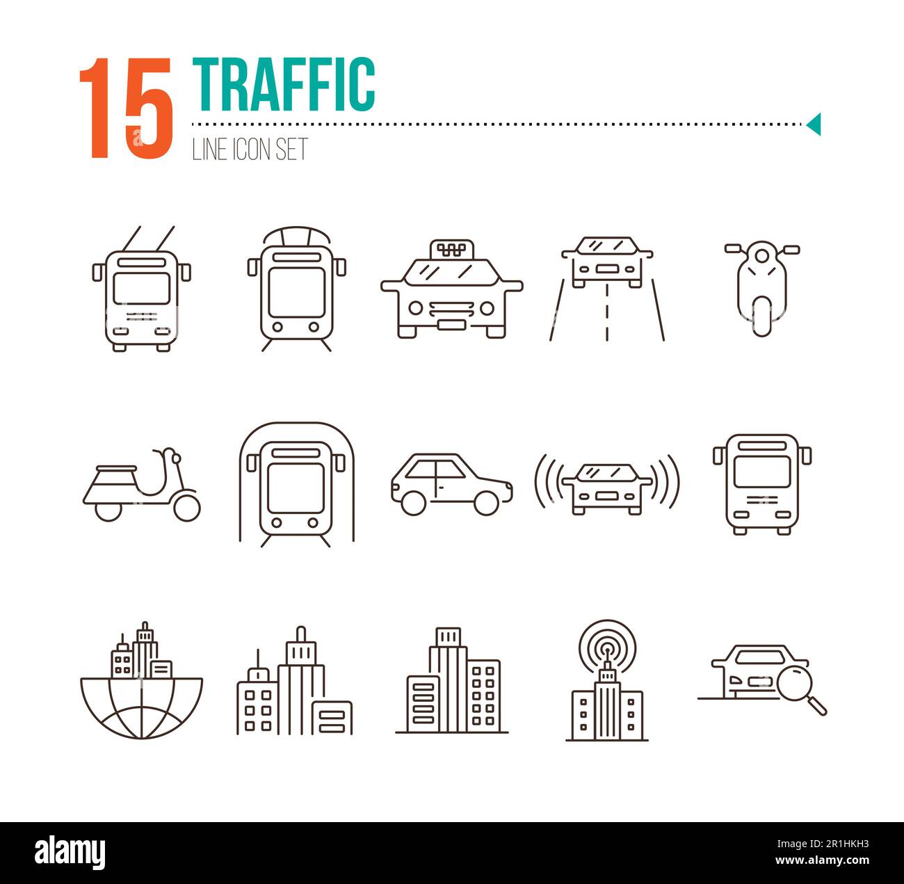 Traffic line icon set Stock Vector Image & Art - Alamy