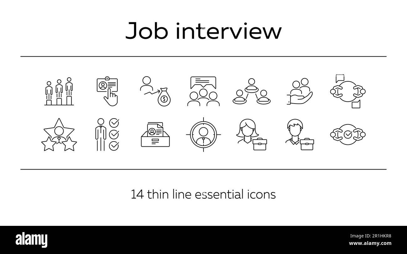 Job interview line icon set Stock Vector Image & Art - Alamy