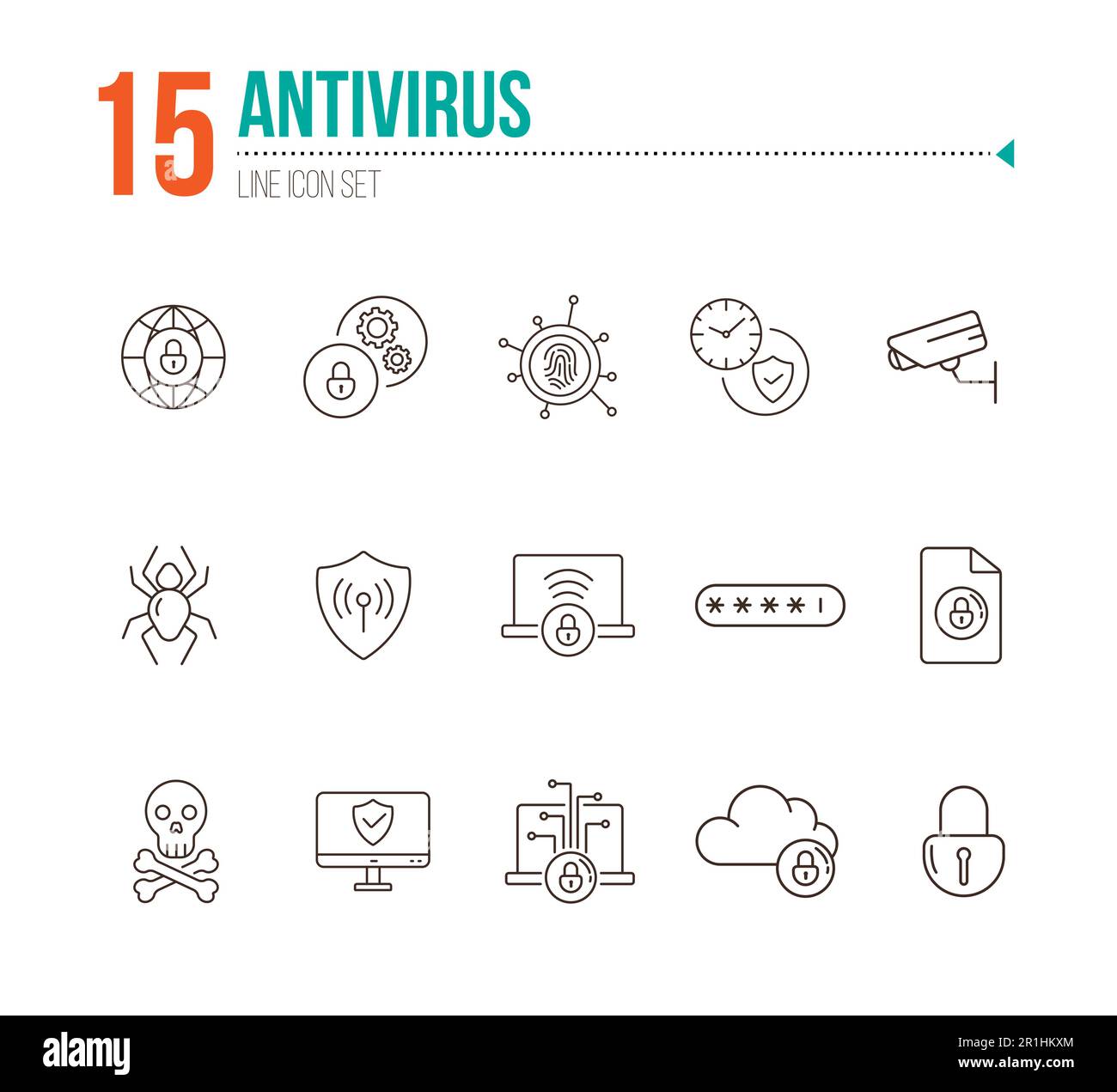 Antivirus line icons Stock Vector Image & Art - Alamy