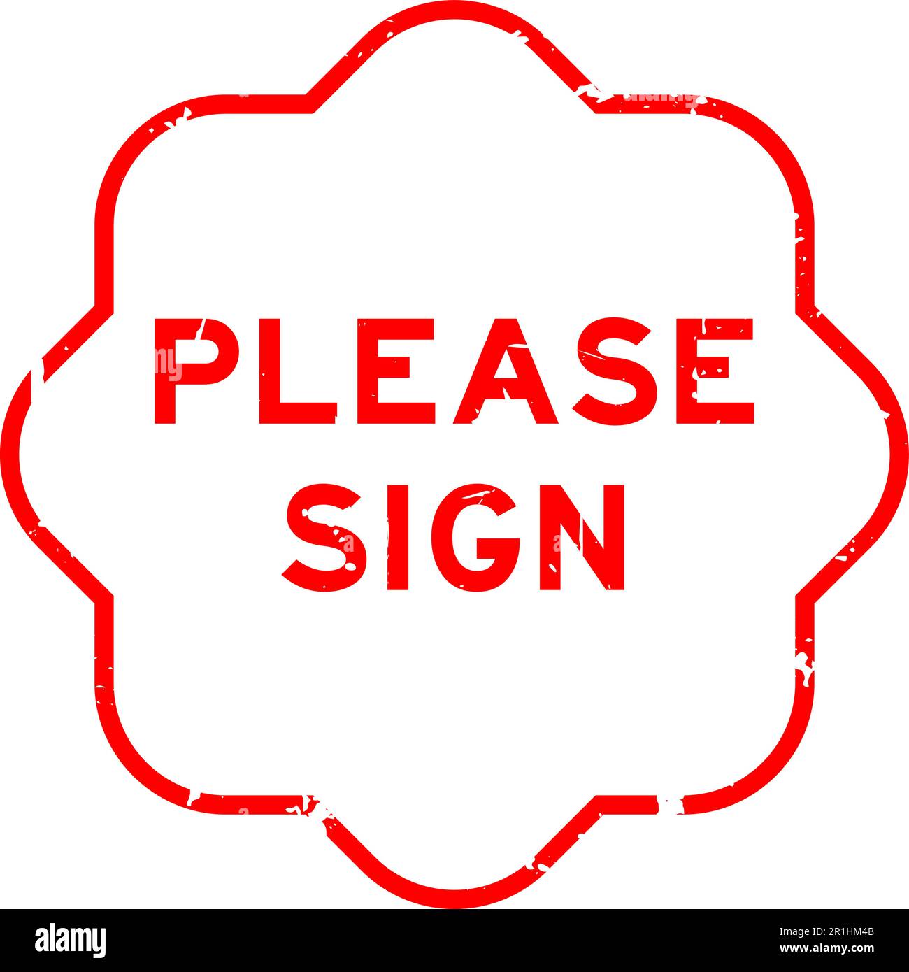 Grunge red please sign word rubber seal stamp on white background Stock ...