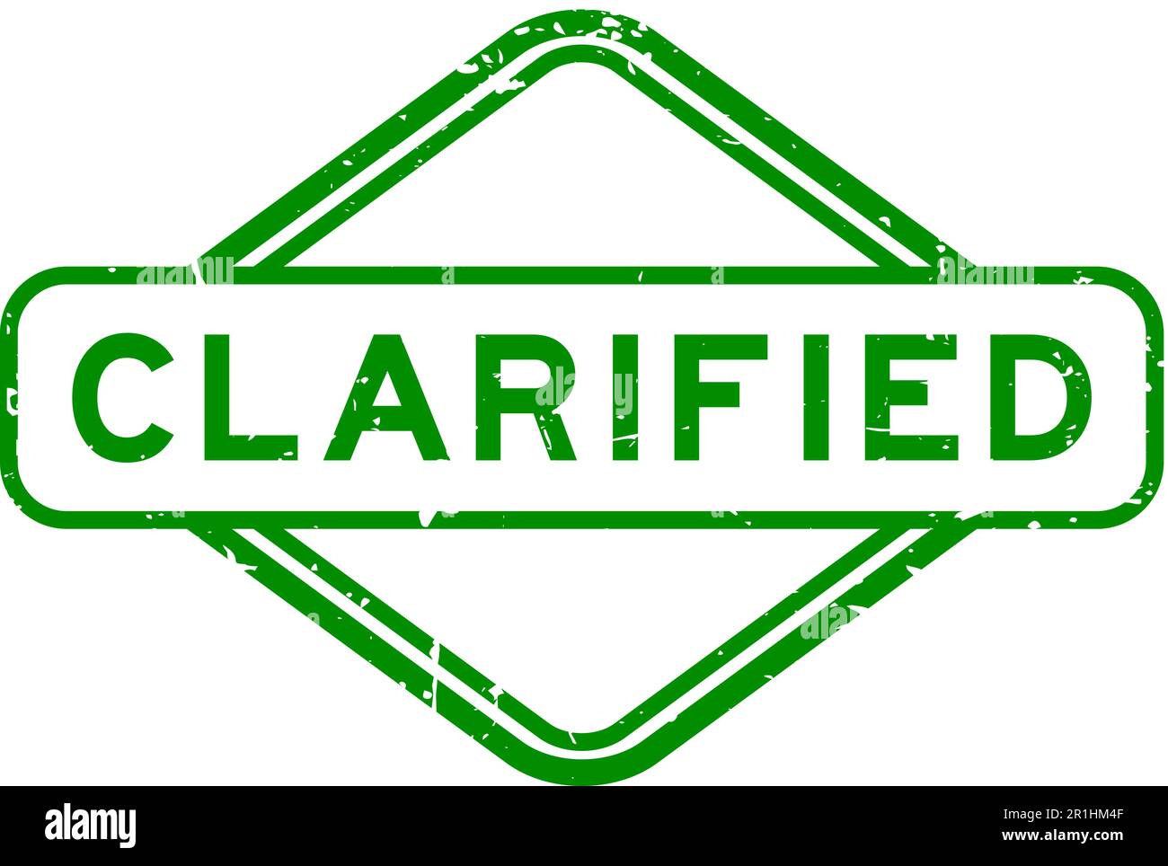 Grunge green clarified word rubber seal stamp on white background Stock ...
