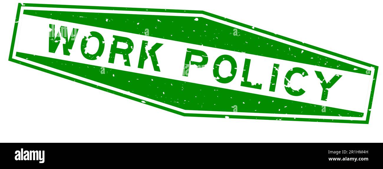 Grunge green work policy word hexagon rubber seal stamp on white background Stock Vector Image ...