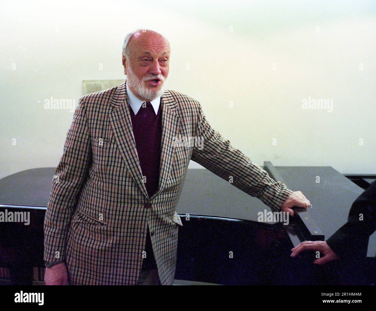 German orchestra conductor Kurt Masur at his Teatro Colon dressing room ...