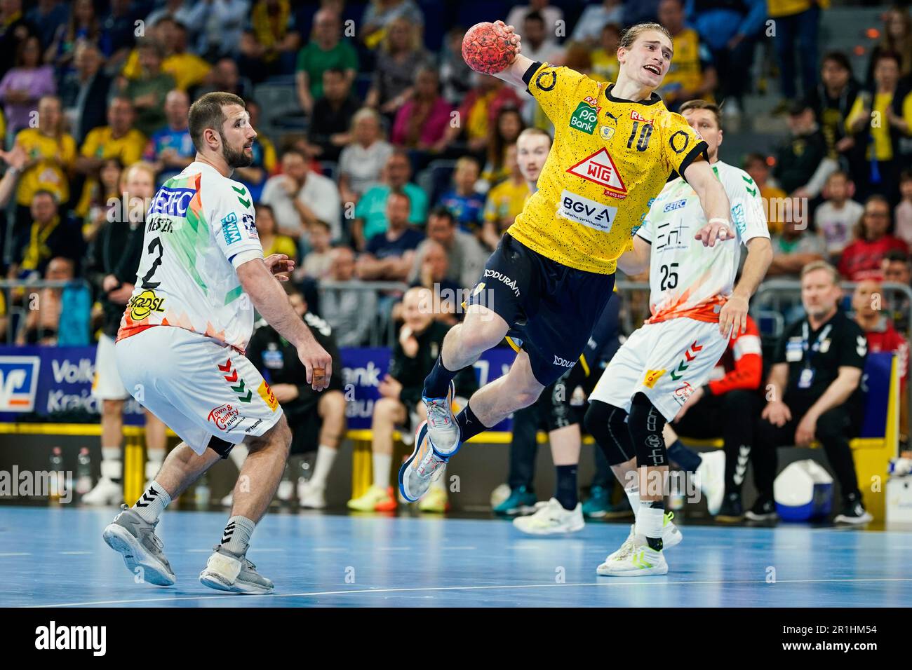 Mannheim, Germany. 14th May, 2023. Handball: Bundesliga, Rhein-Neckar ...