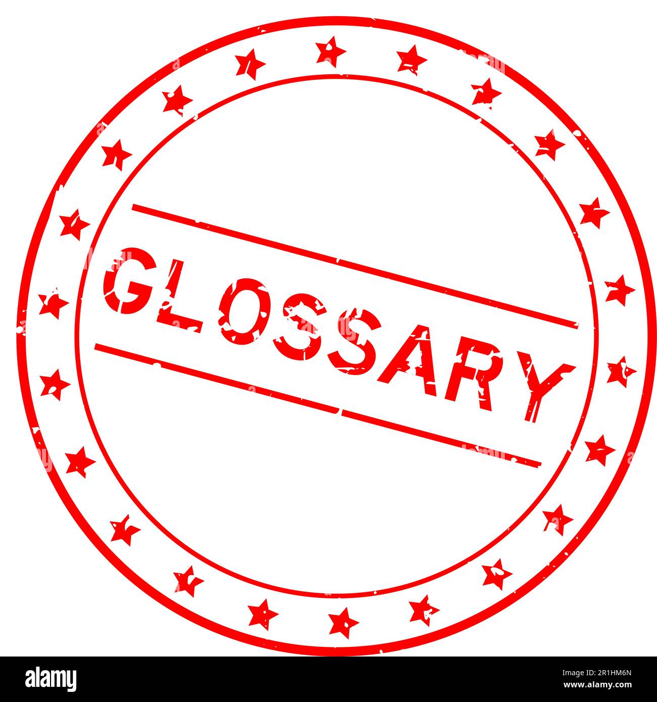Grunge red glossary word round rubber seal stamp on white background Stock Vector Image & Art ...