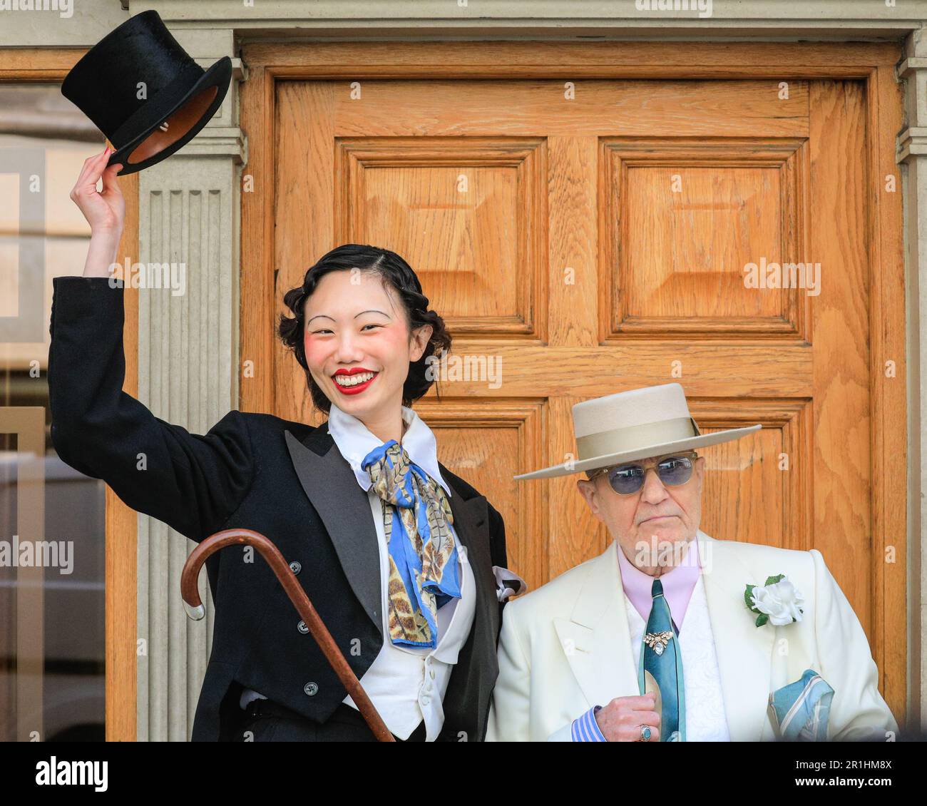 London, UK. 14th May, 2023. Isabel, a fan of vintage fashion, poses ...
