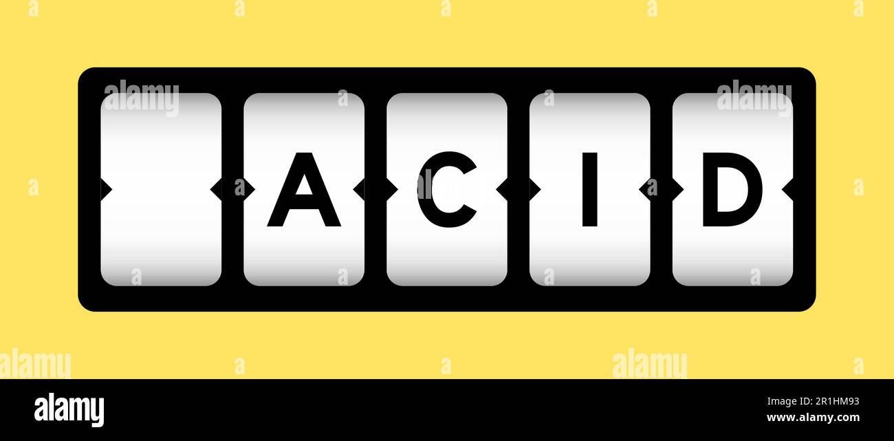 Black color in word acid on slot banner with yellow color background ...