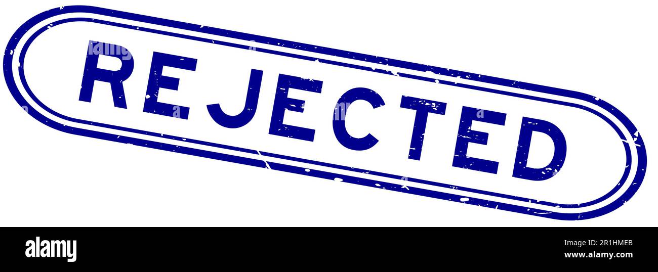 Grunge blue rejected word rubber seal stamp on white background Stock ...