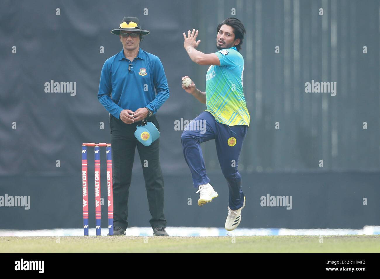 Abahani Ltd. All rounder Anamul Haque Bijoy bowl during the Dhaka ...