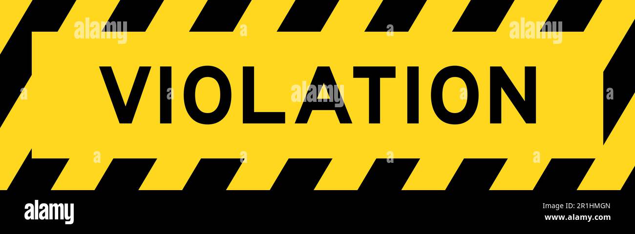 Yellow and black color with line striped label banner with word ...