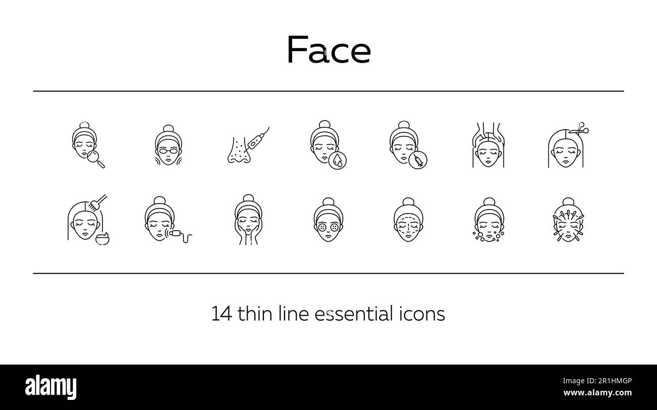 Face massage icon linear Cut Out Stock Images & Pictures - Alamy