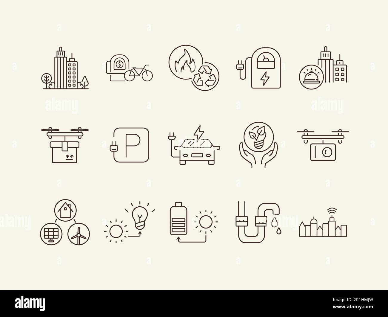 Modern energy types icons Stock Vector Image & Art - Alamy