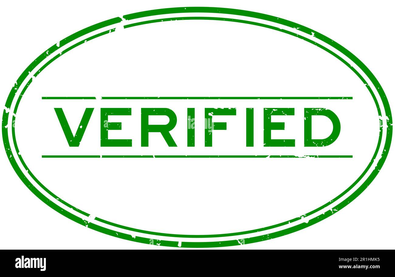 Grunge green verified word oval rubber seal stamp on white background ...