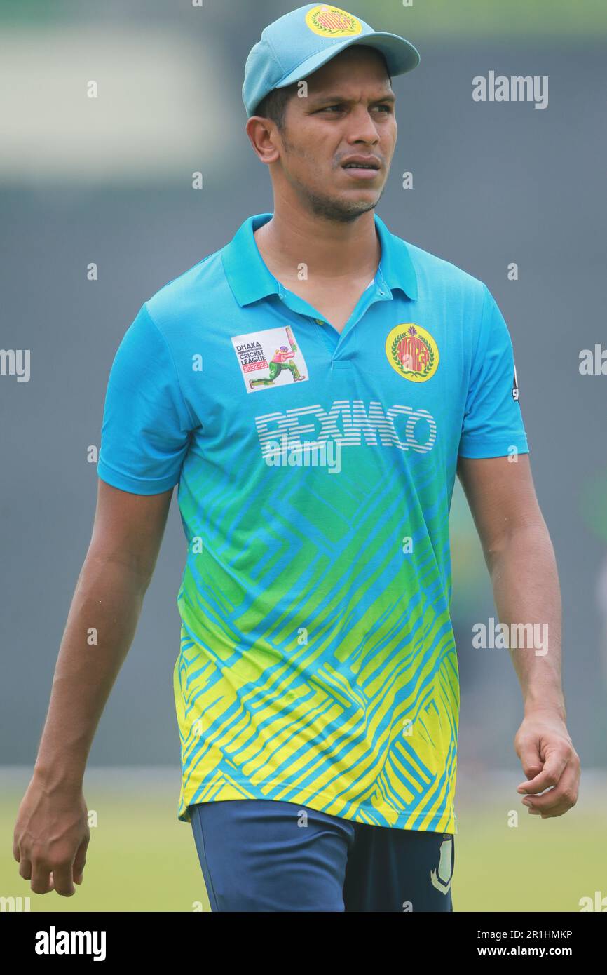 Abahani Ltd. All rounder Mohammad Saifuddin during the Dhaka Premier ...