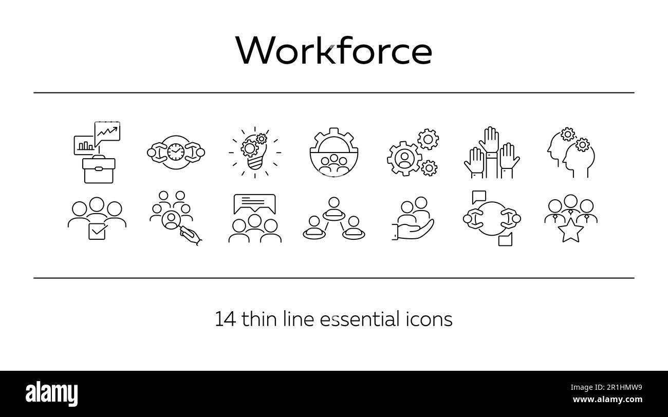 Workforce line icon set Stock Vector Image & Art - Alamy